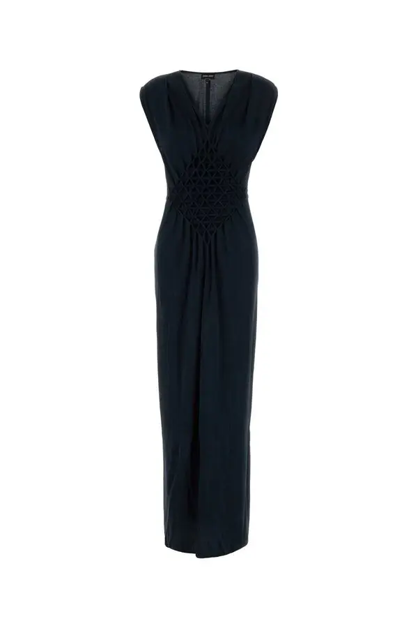 Giorgio Armani Navy Knit Mini Dress For