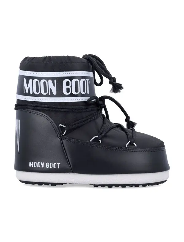 Moon Boot Icon Mini Low Nylon Boots With Non-slip Rubber Outsole - Nero