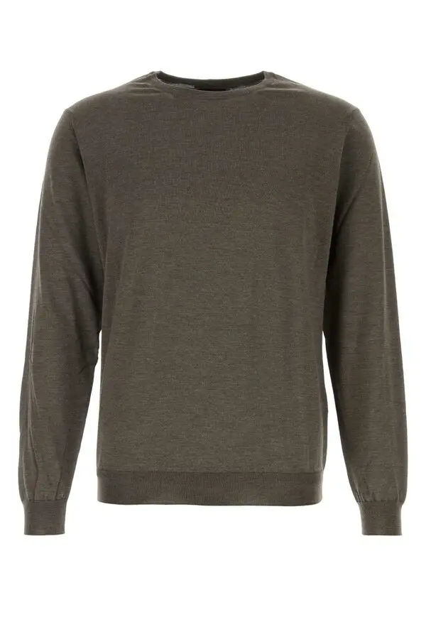 Giorgio Armani Silk-blend Knit Sweater For - Brown