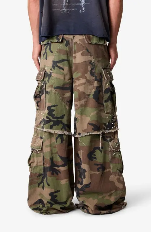 Mnml Pearled Rave Wide Leg Cargo Pants