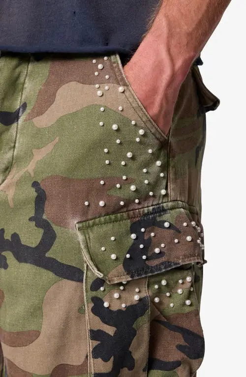 Mnml Pearled Rave Wide Leg Cargo Pants