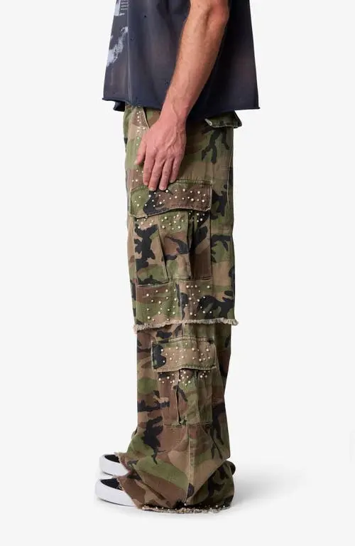 Mnml Pearled Rave Wide Leg Cargo Pants