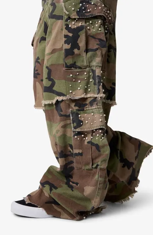 Mnml Pearled Rave Wide Leg Cargo Pants