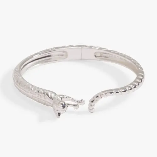 ALEX AND ANI Tabby Cat Hinged Cuff - Silver