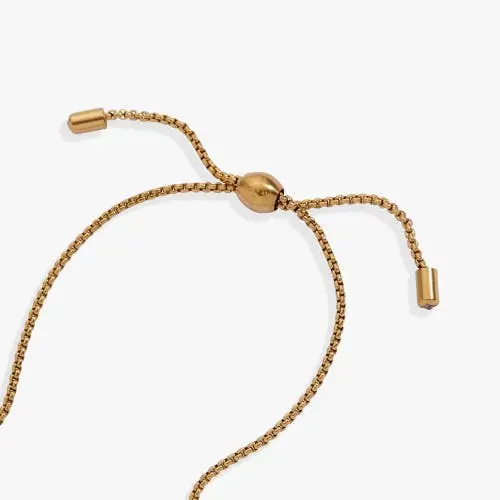 ALEX AND ANI March Everyday Birthstone Pave Bolo Bracelet - Gold
