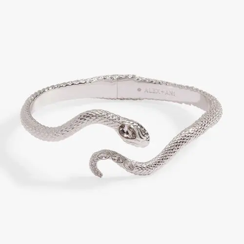 ALEX AND ANI Snake Bypass Cuff - Silver