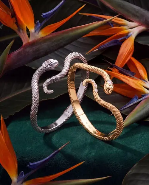 ALEX AND ANI Snake Bypass Cuff - Silver