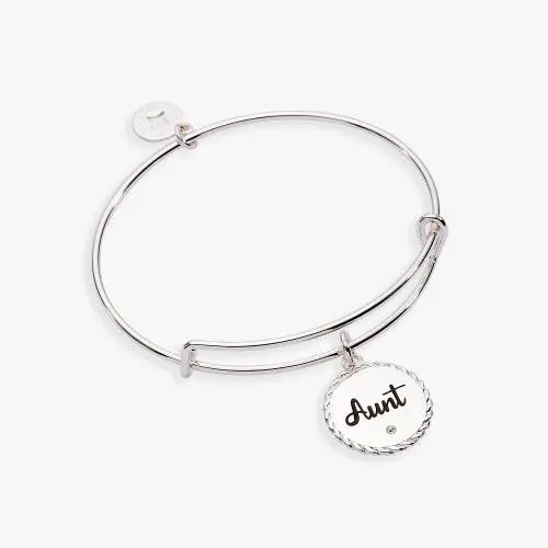 ALEX AND ANI Aunt 'a Trusting Guide Forever My Side' Charm Bangle - Silver