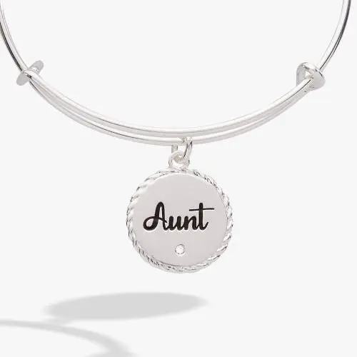 ALEX AND ANI Aunt 'a Trusting Guide Forever My Side' Charm Bangle - Silver