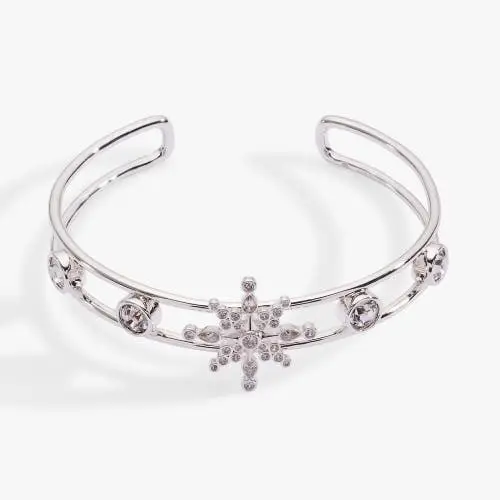 ALEX AND ANI Crystal Snowflake Cuff Bracelet