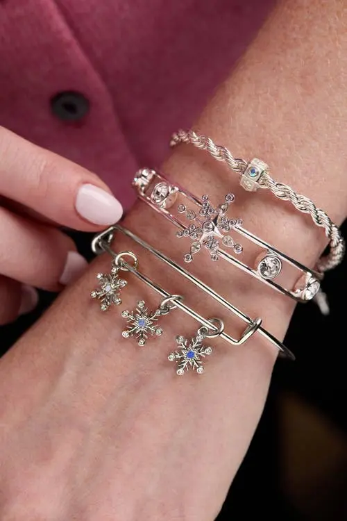 ALEX AND ANI Crystal Snowflake Cuff Bracelet