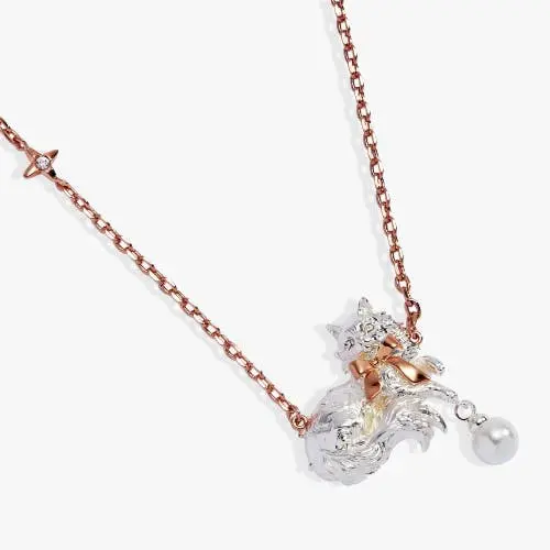 ALEX AND ANI Fluffy Cat Inline Necklace