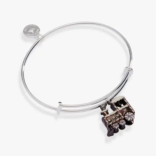 ALEX AND ANI Gingerbread Train Charm Bangle - Silver