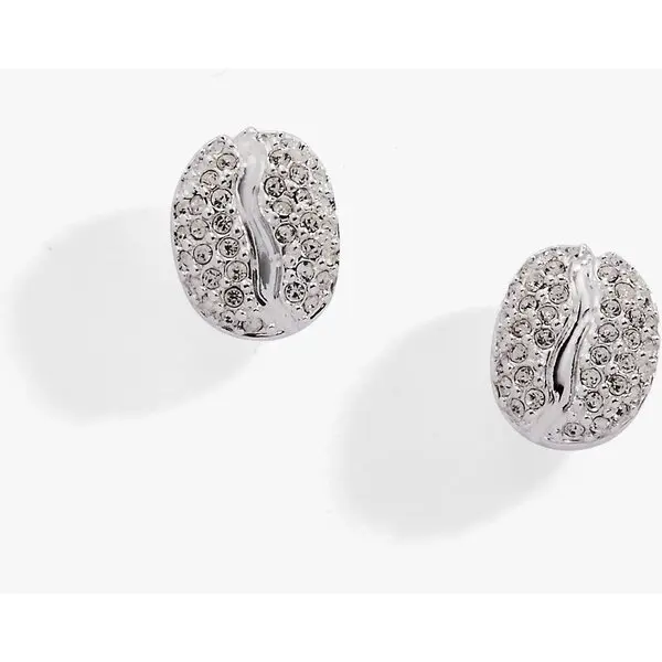 ALEX AND ANI Coffee Bean Pave Crystal Stud Earrings