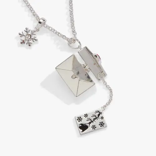 ALEX AND ANI Letter To Santa Locket Necklace - Silver