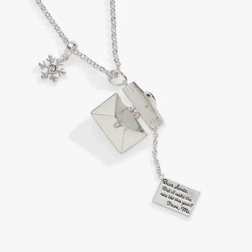 ALEX AND ANI Letter To Santa Locket Necklace - Silver