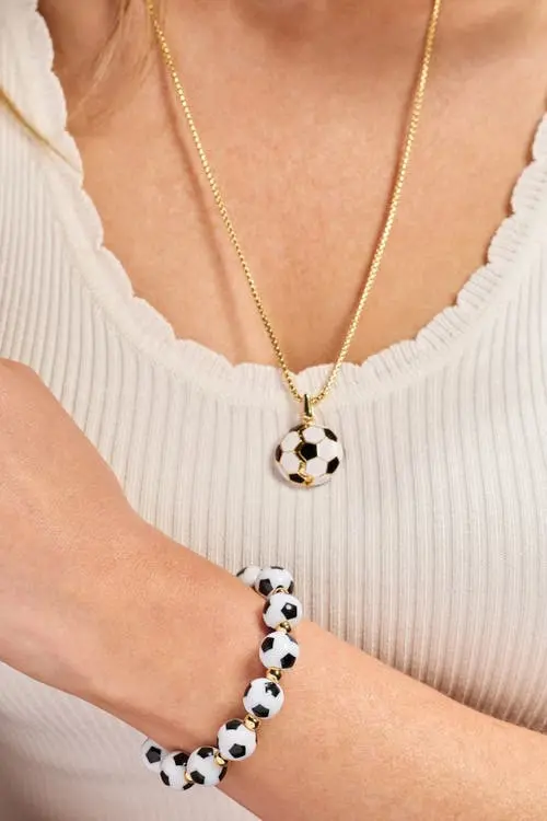 ALEX AND ANI Soccer Oversized Beaded Bangle