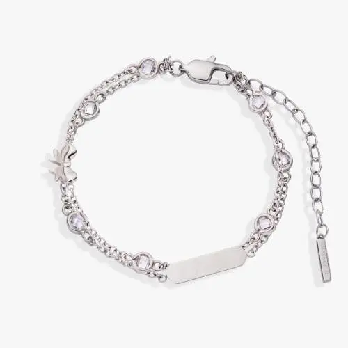 ALEX AND ANI Bow Chain Double Strand Bracelet - Silver