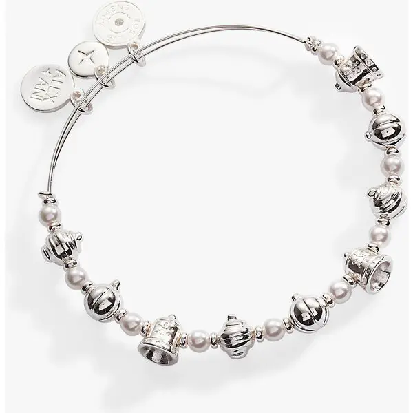 ALEX AND ANI Bells Beaded Bangle - Silver