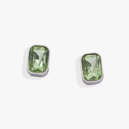ALEX AND ANI August Emerald-cut Birthstone Stud Earrings