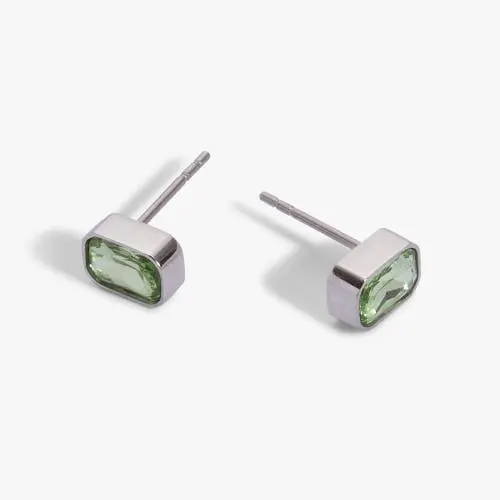 ALEX AND ANI August Emerald-cut Birthstone Stud Earrings