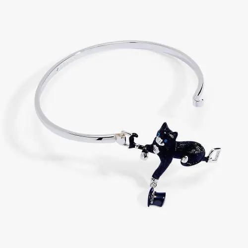 ALEX AND ANI Tuxedo Cat Tension Bangle