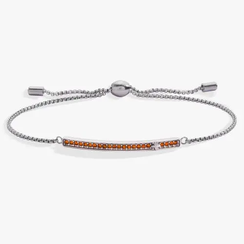 ALEX AND ANI November Everyday Birthstone Pave Bolo Bracelet - Silver