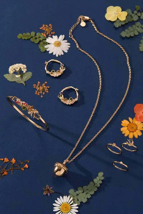 ALEX AND ANI Woodland Gemstone Hoop Earrings