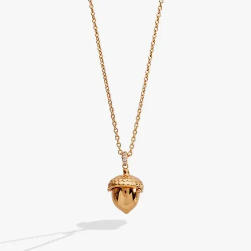 ALEX AND ANI Woodland Acorn & Hidden Squirrel Locket Necklace
