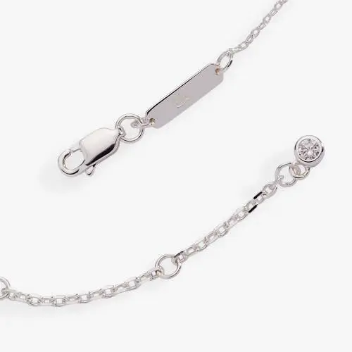 ALEX AND ANI Star Of David Delicate Pave Beaded Chain Bracelet - Silver