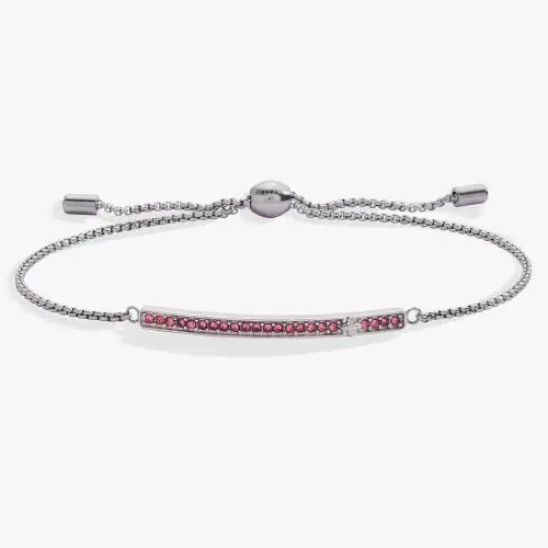 ALEX AND ANI October Everyday Birthstone Pave Bolo Bracelet - Silver