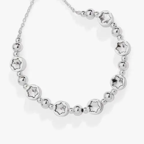ALEX AND ANI Crystal Snowflake Beaded Bolo Bracelet