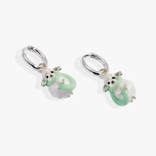 ALEX AND ANI Knitting Sheep Huggie Hoop Earrings
