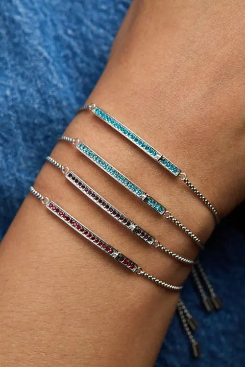 ALEX AND ANI January Everyday Birthstone Pave Bolo Bracelet