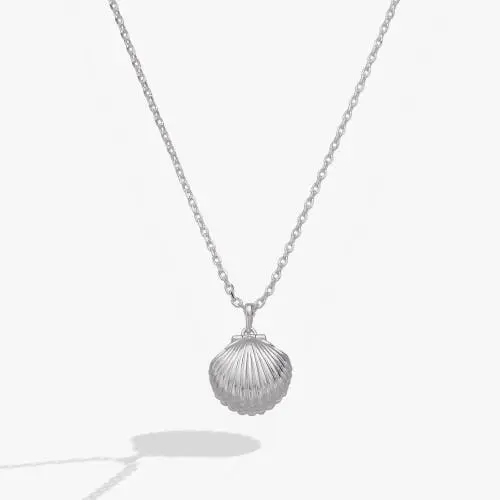 ALEX AND ANI Salt + Sea 'seashells Are Love Letters In The Sand' Seashell Locket Pendant - Silver