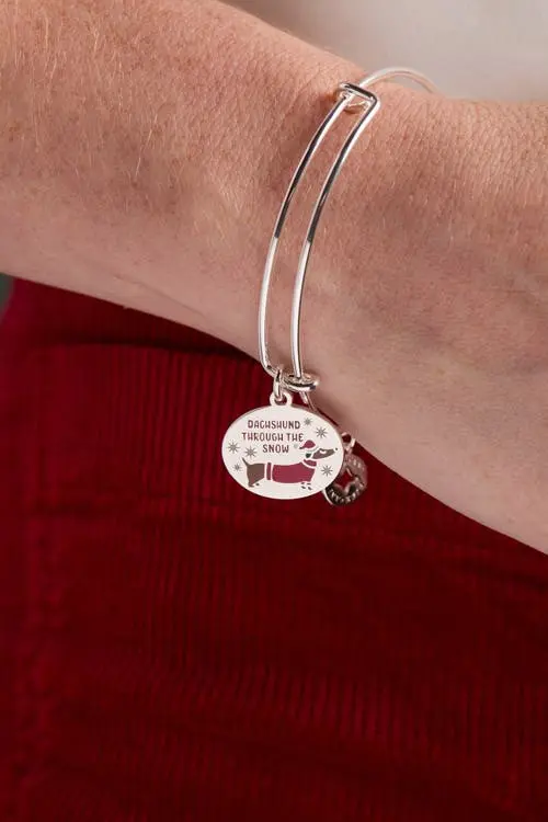 ALEX AND ANI Dachshund Through The Snow' Dog Charm Bangle