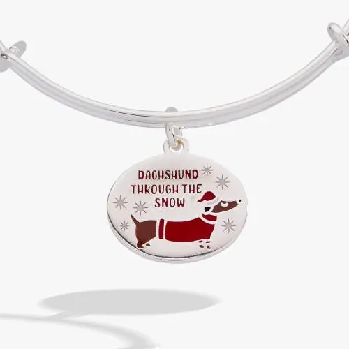 ALEX AND ANI Dachshund Through The Snow' Dog Charm Bangle