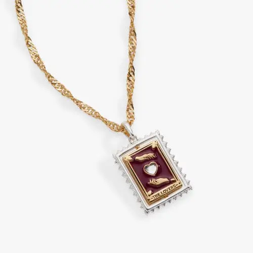 ALEX AND ANI Tarot Card Reversible Spinner Pendant Necklace