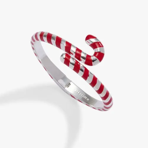 ALEX AND ANI Candy Cane Bypass Cuff - Silver