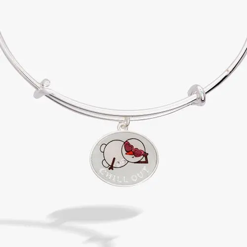 ALEX AND ANI Snowman ‘chill Out’ Charm Bangle - Silver