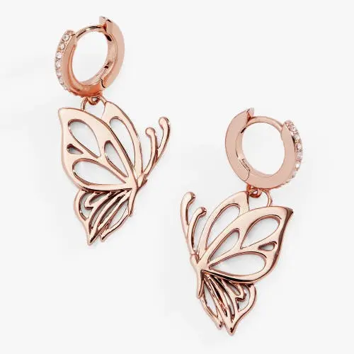 ALEX AND ANI Goliath Butterfly Openwork Huggie Earrings