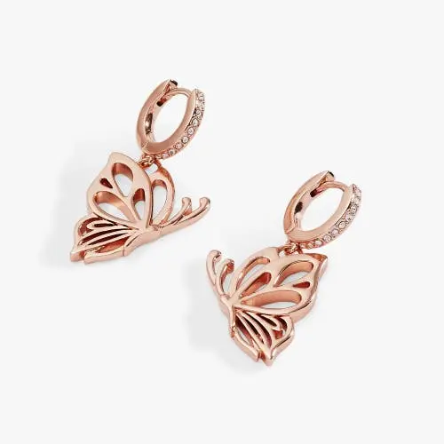 ALEX AND ANI Goliath Butterfly Openwork Huggie Earrings