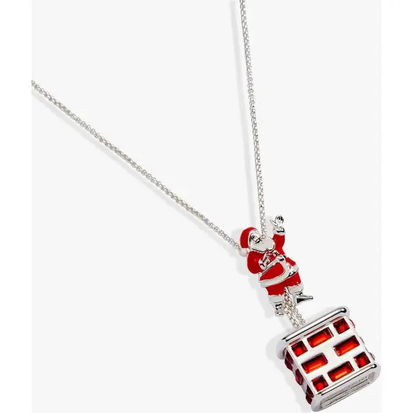 ALEX AND ANI Santa Chimney Slider Necklace - Silver