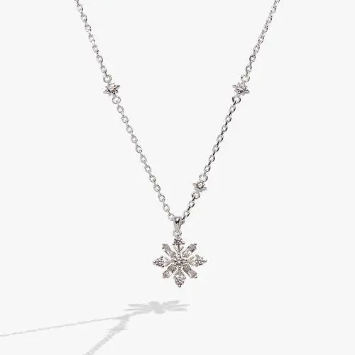 ALEX AND ANI Baguette Snowflake Pendant Necklace