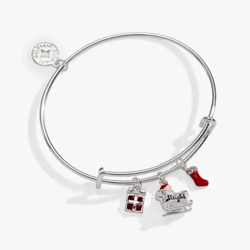 ALEX AND ANI Sleigh' Santa Slay Multi-charm Bangle - Silver