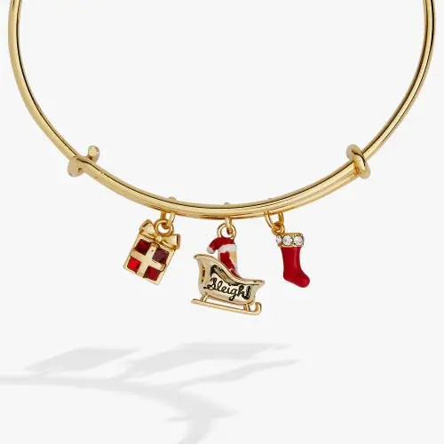 ALEX AND ANI Sleigh' Santa Slay Multi-charm Bangle - Silver