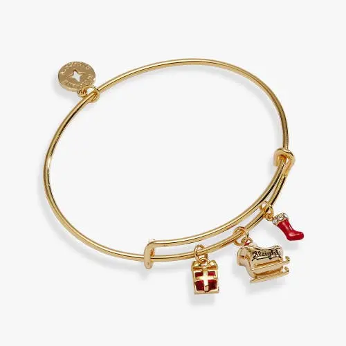ALEX AND ANI Sleigh' Santa Slay Multi-charm Bangle - Silver
