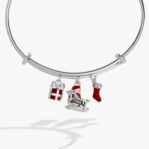 ALEX AND ANI Sleigh' Santa Slay Multi-charm Bangle - Silver