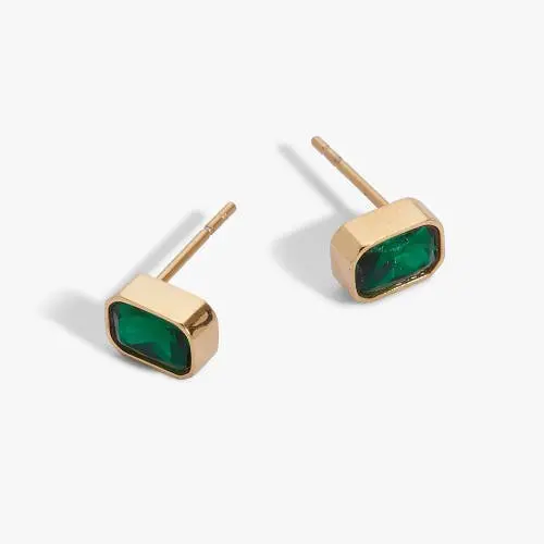 ALEX AND ANI May Emerald-cut Birthstone Stud Earrings - Gold
