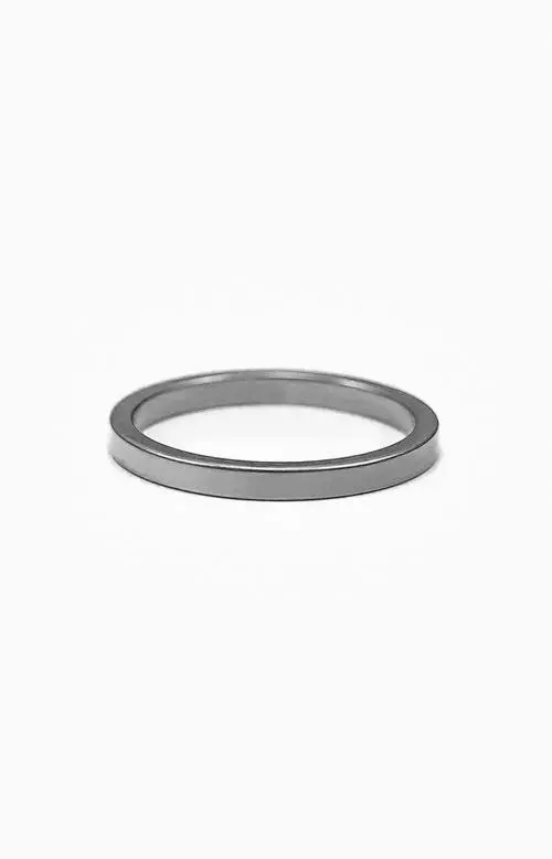 BEARFRUIT JEWELRY Hana Minimalist Band Ring Dainty Simple Everyday Stackable Jewelry - Dark Grey
